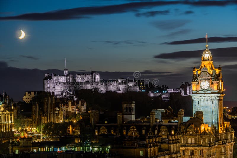 Edinburgh at night stock photo. Image of evening, nightime - 2291016