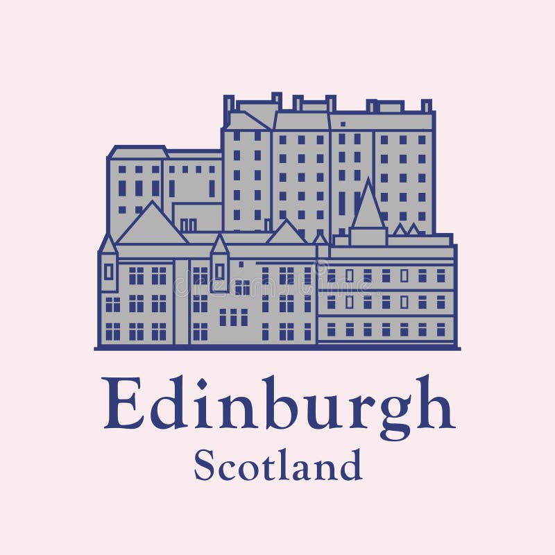 Edinburgh Old Town, and Text Edinburgh, Scotland Stock Vector ...