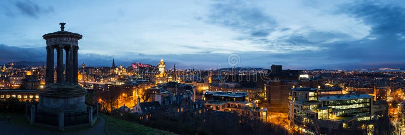 Edinburgh Panorama stock photo. Image of sunset, panorama - 76706872