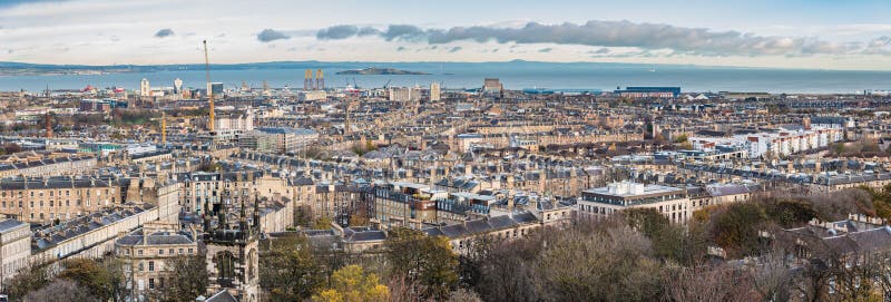 Edinburgh panoramic view stock image. Image of calton - 105056341