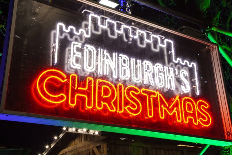Edinburgh Christmas Market Sign Stock Photo - Image of town, cristmas ...