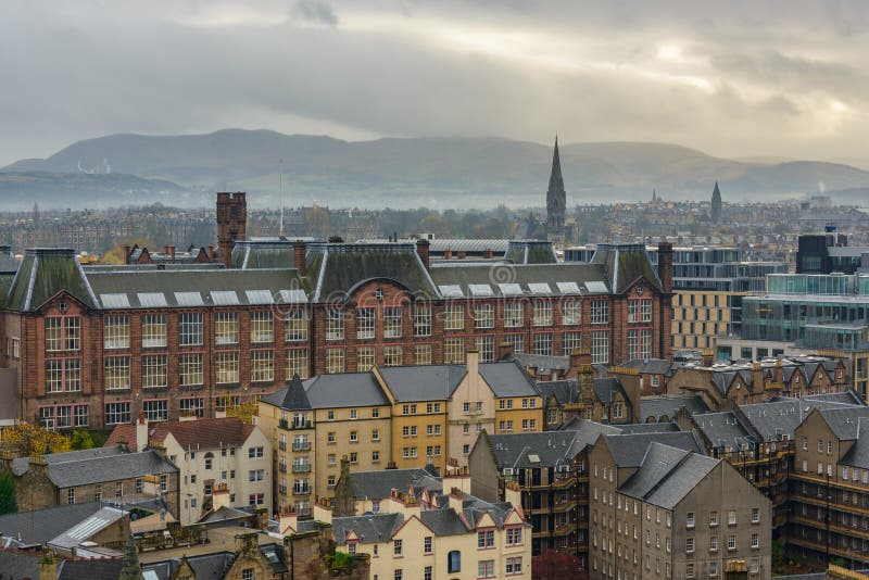 Edinburgh in Scotland stock image. Image of overcast - 77759533