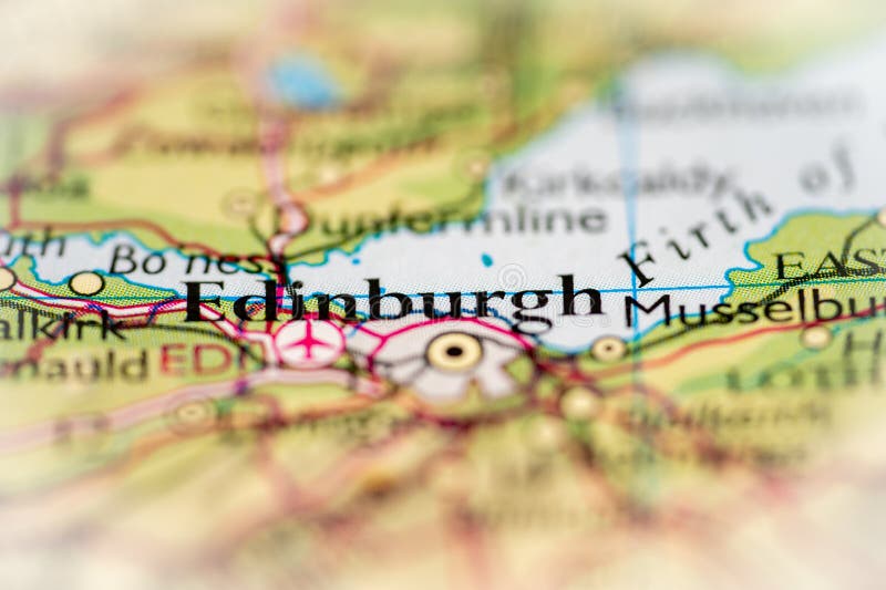 Edinburgh, Scotland Highlighted on a World Map Stock Photo - Image of ...