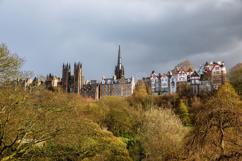 Edinburgh Skyline Featuring Historic Architecture and Gothic Spires ...