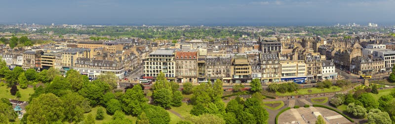 Edinburgh Skyline, Scotland, Panoramic View of Edinburgh City Center ...