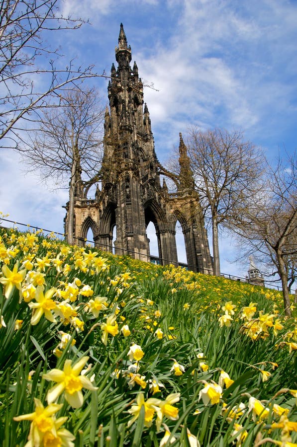 Spring in Edinburgh stock photo. Image of street, scotland - 57980504
