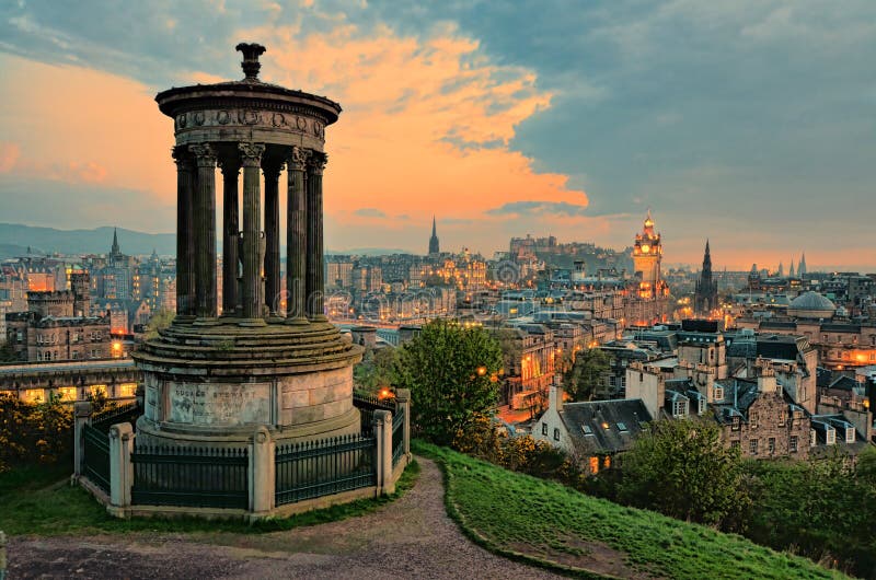 Edinburgh sunset stock photo. Image of church, city, landscape - 42200562