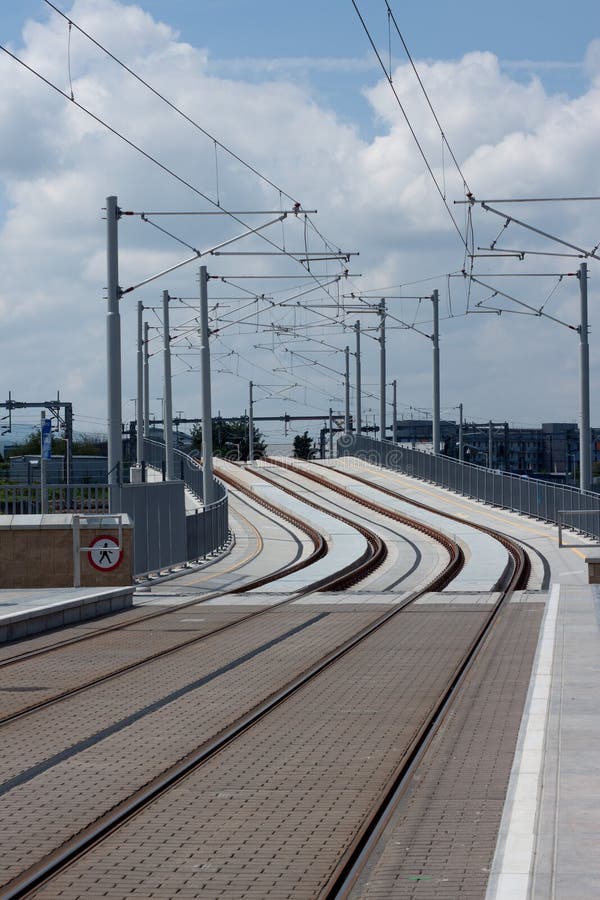 Edinburgh Tram Lines at Murrayfield Stock Photo - Image of geometry ...
