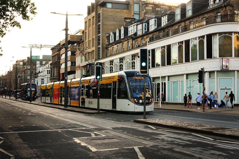 Edinburgh Tram editorial stock photo. Image of vehicle - 253673368