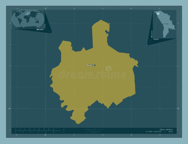 Edinet, Moldova. Solid. Labelled Points of Cities Stock Illustration ...