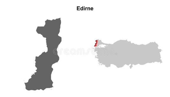 Edirne outline map stock vector. Illustration of province - 379014739