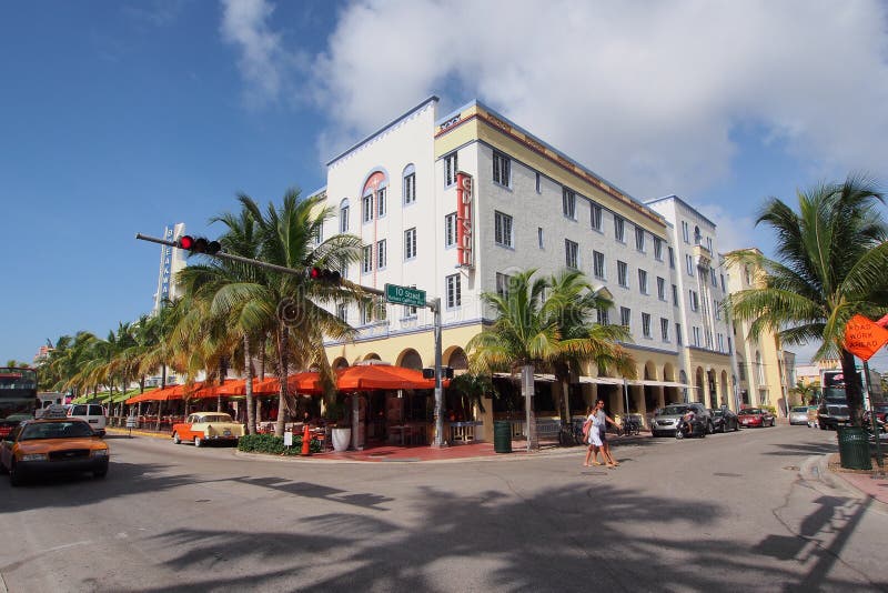 The Edison Building on Ocean Drive in Miami Beach, Florida. Editorial ...