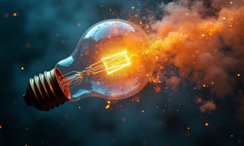 Edison Bulb Exploding Idea Ideas Brilliance Stock Illustration ...