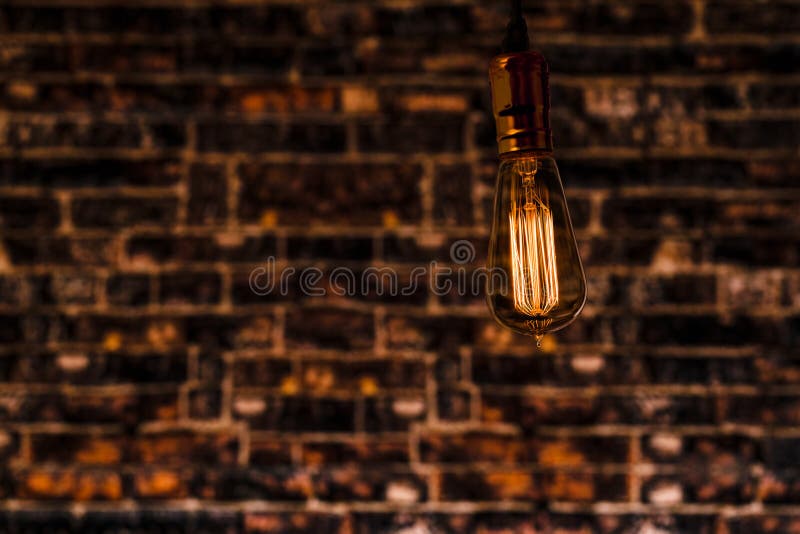 Edison Bulb in an Industrial Setting Stock Photo - Image of glow ...