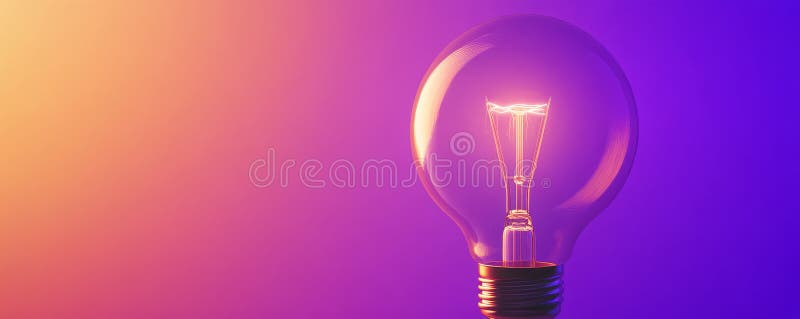 Edison Bulb with Vibrant Gradient Background Stock Image - Image of ...