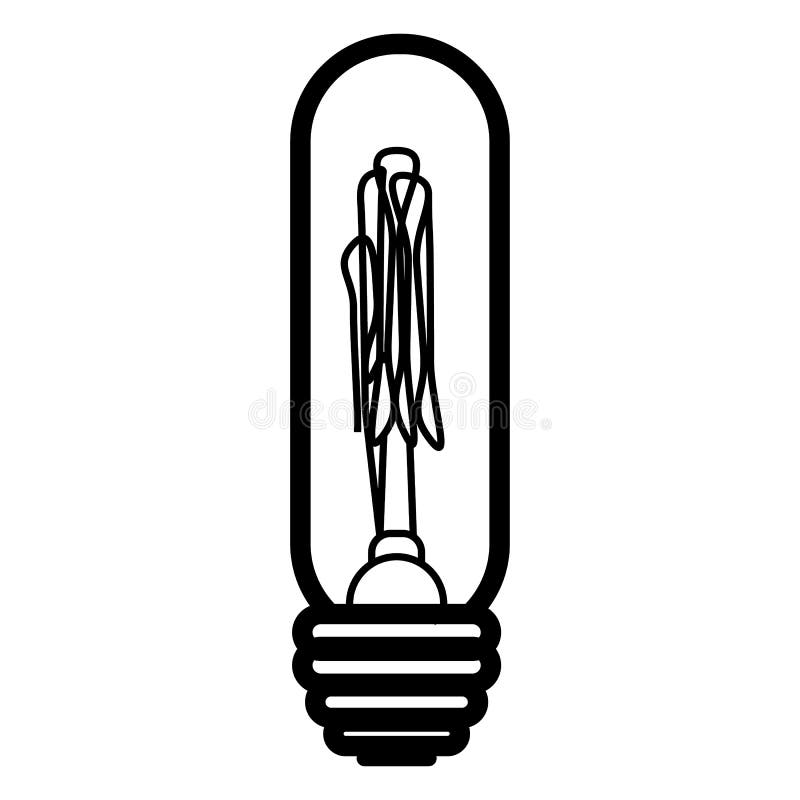 Edison Lamp. Vector Illustration in Outline Style Stock Illustration ...