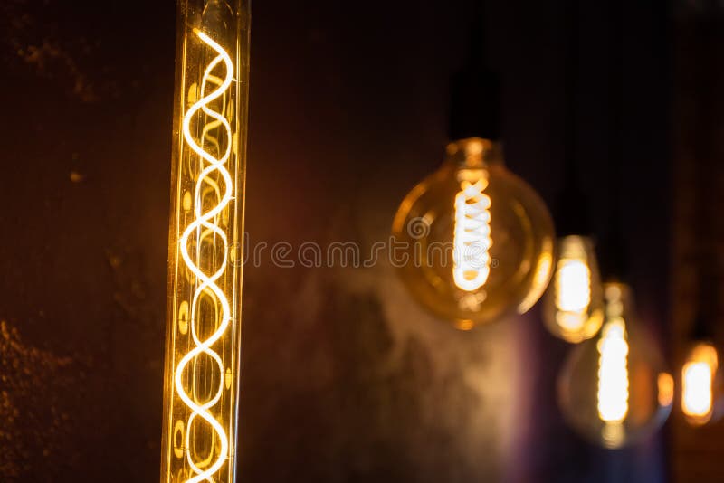 Edison Lamps Different Shapes, Light Bulbs in Retro Style in the ...