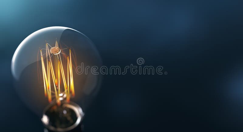 Edison Light Bulb stock illustration. Illustration of blue - 71214136