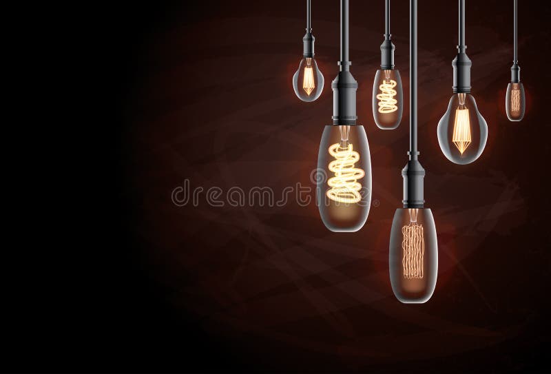 Edison Light Bulb. stock vector. Illustration of illuminated - 93384929