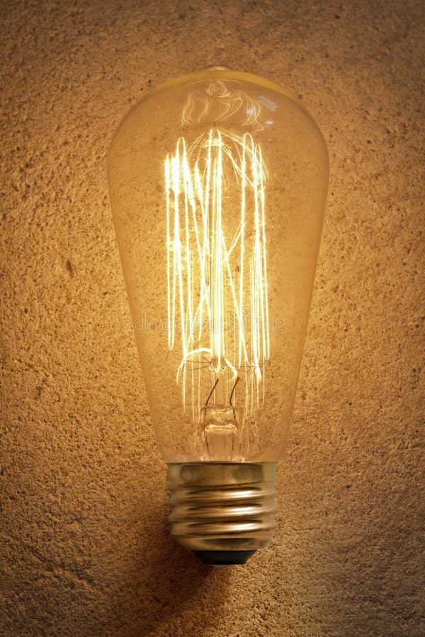 Edison Lightbulb stock image. Image of light, wall, incandescent - 55905307