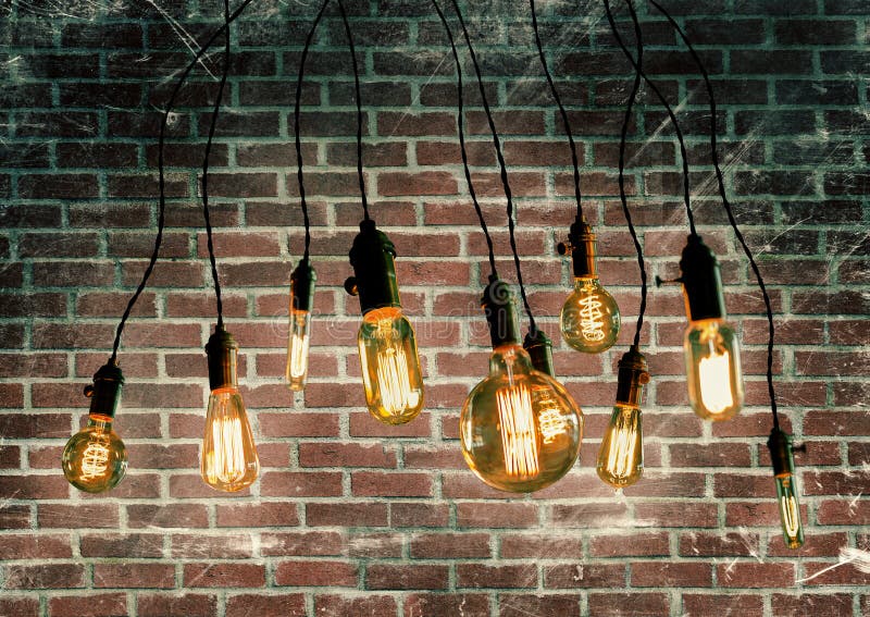 Edison Lightbulbs stock image. Image of wall, hanging - 56567221