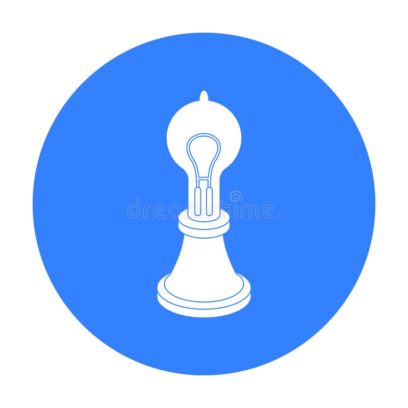 Edison`s Lamp Icon in Black Style Isolated on White Background. Light ...
