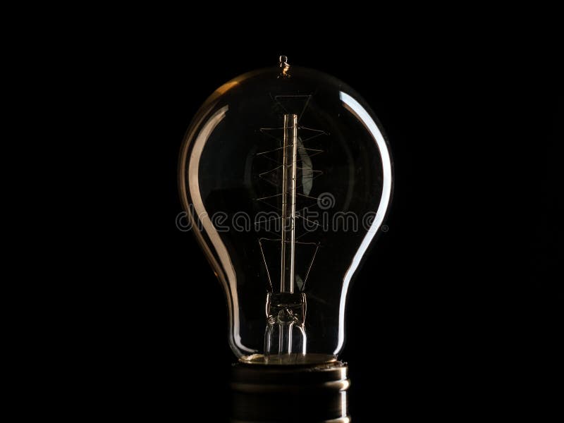 Edison`s Light Bulb Illuminates from Electric Current Stock Image ...