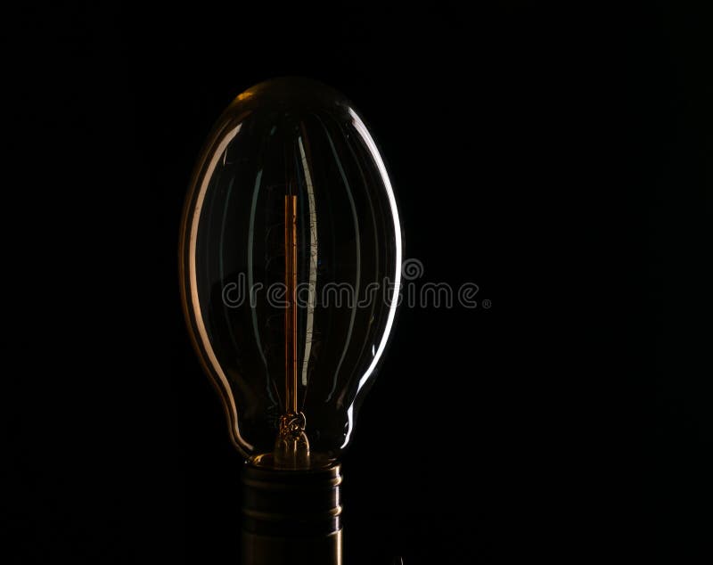 Edison`s Light Bulb Illuminates from Electric Current Stock Image ...