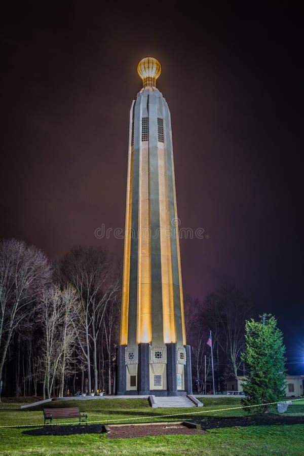 Thomas Edison Tower at Night Editorial Photo - Image of light, travel ...