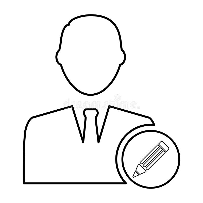 Edit Account Icon in Outline Style Stock Vector - Illustration of ...