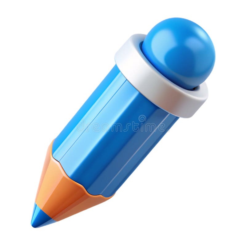 Edit Blue Pencil with Eraser Generative AI Stock Illustration ...