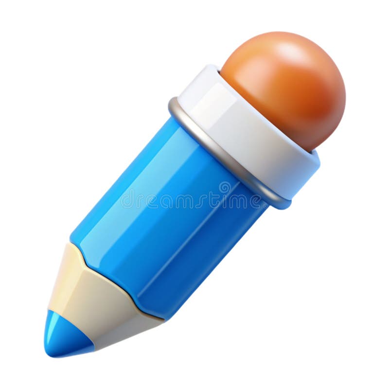 Edit Blue Pencil with Eraser Generative AI Stock Illustration ...