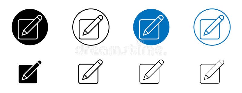 Edit button vecor icon set stock vector. Illustration of blog - 340389783