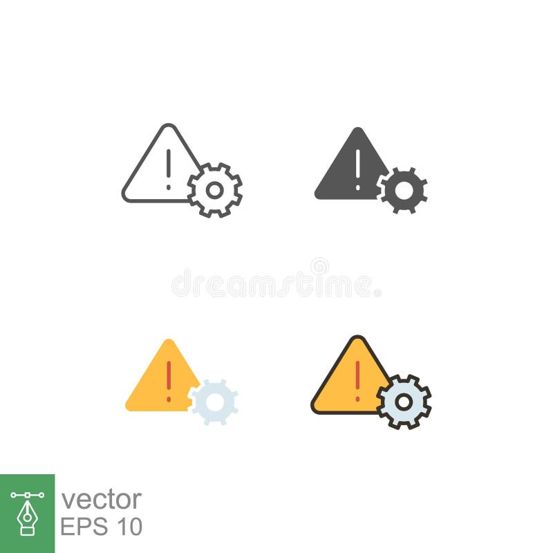 System Error and Not Working Sign. Settings Icon with Exclamation Mark ...