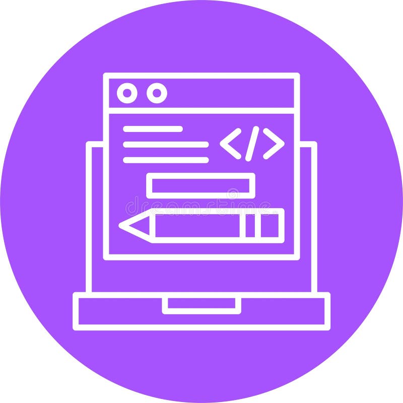 Edit Code Vector Icon Design Symbol Stock Illustration - Illustration of programing, computer ...