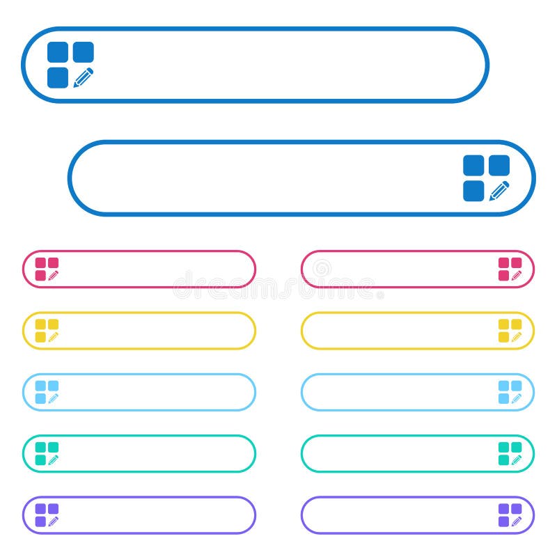 Pin Component Icons On Color Glossy Rectangular Menu Button Stock Vector Illustration Of Unit