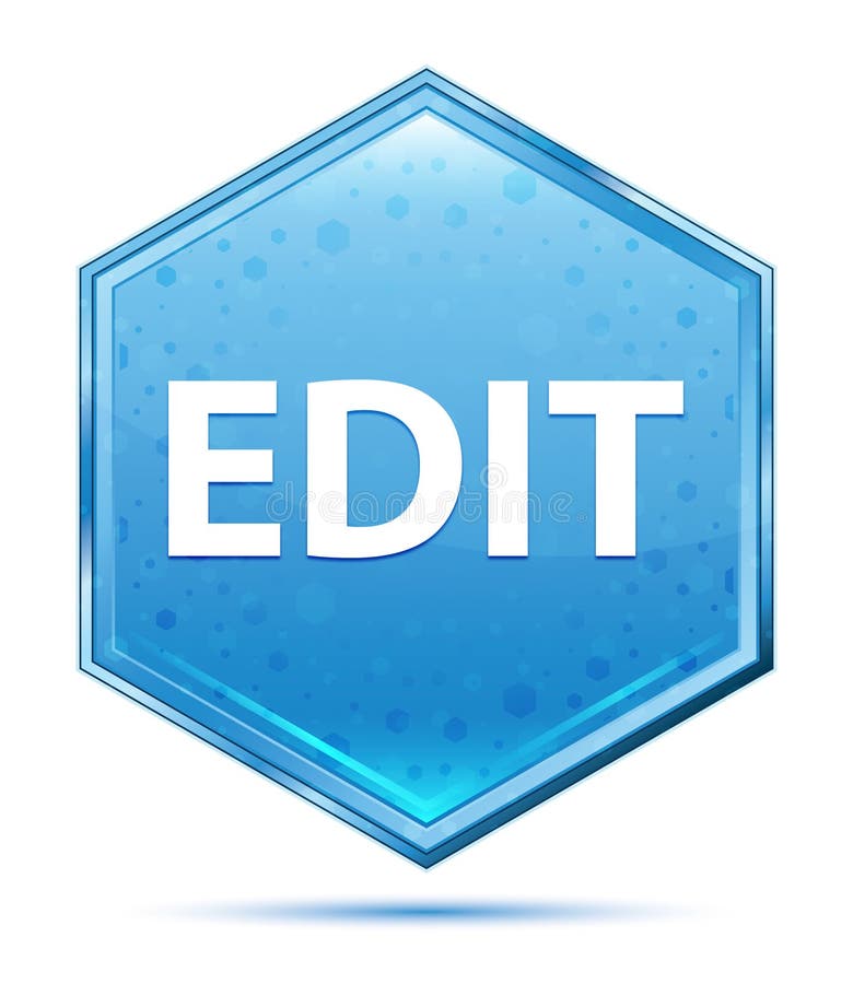Edit Crystal Blue Hexagon Button Stock Illustration - Illustration of ...