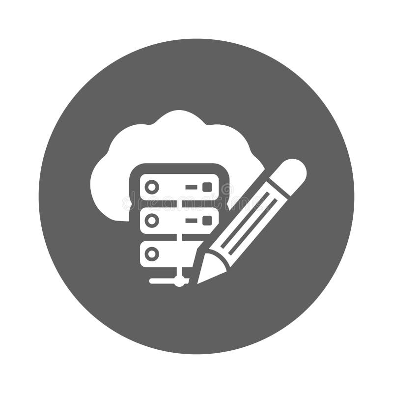 Edit Database Data Icon Black Vector Graphics Stock Illustration