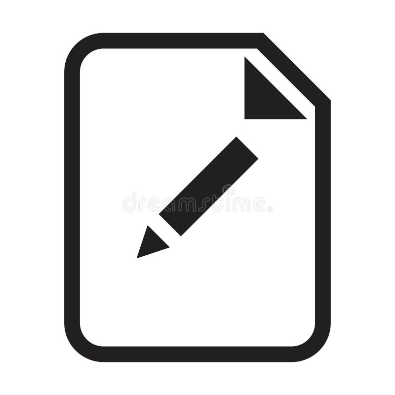 Edit Document File Icon Vector with Editing Symbol for Business ...