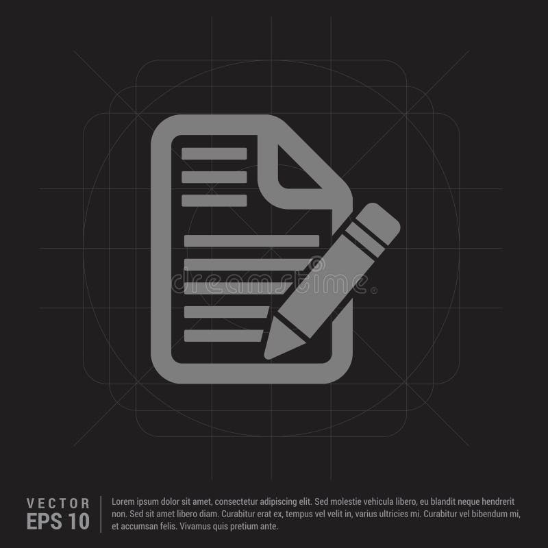 Edit Document Icon - Black Creative Background Stock Vector ...