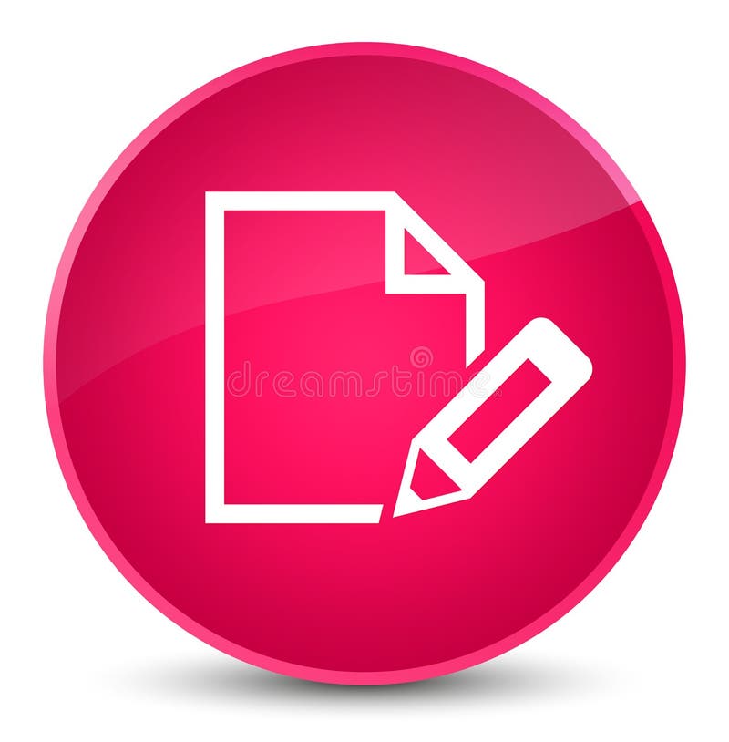 Edit Document Icon Elegant Pink Round Button Stock Illustration ...