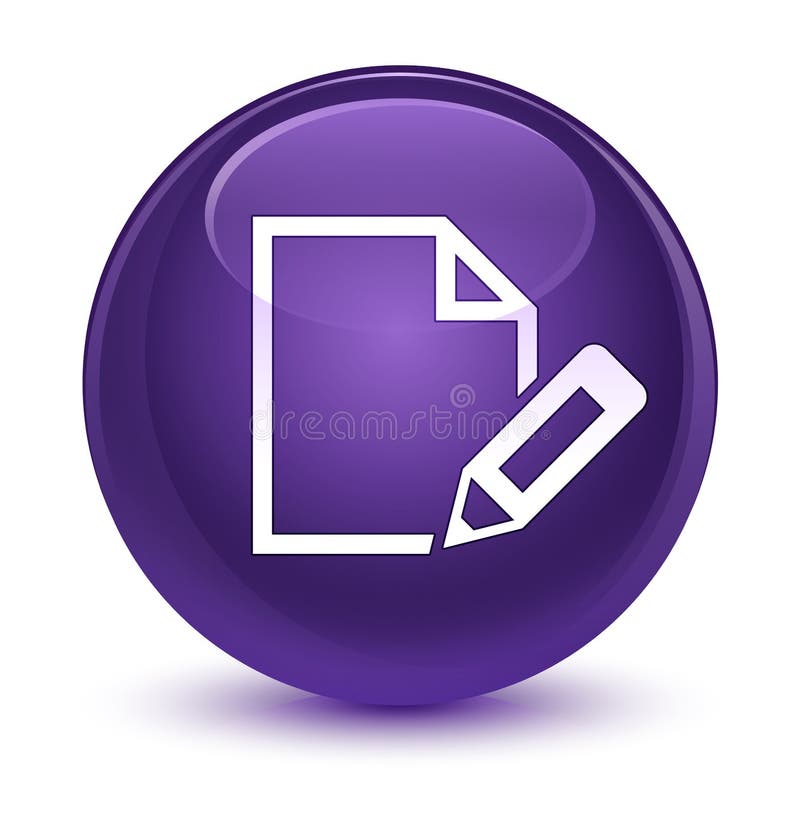 Edit Document Icon Glassy Purple Round Button Stock Illustration ...