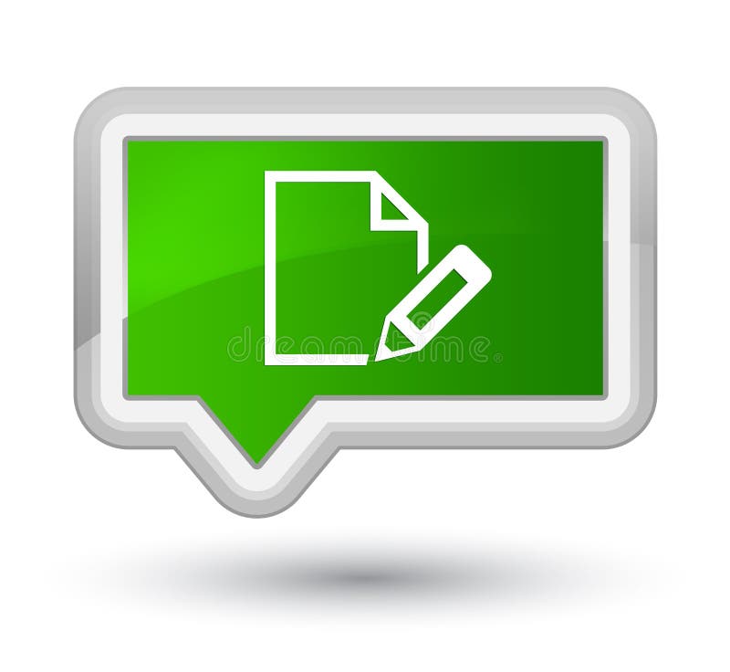 Edit Document Icon Prime Green Banner Button Stock Illustration ...