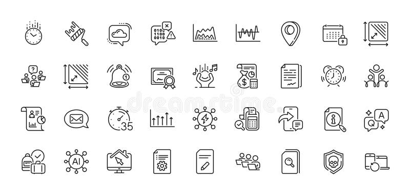 Edit Document, Inclusion and Messenger Line Icons Pack. for Web App ...