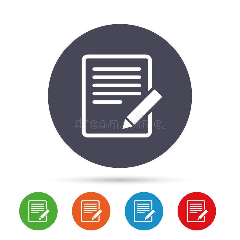 Edit Document Sign Icon. Edit Content Button. Stock Vector ...