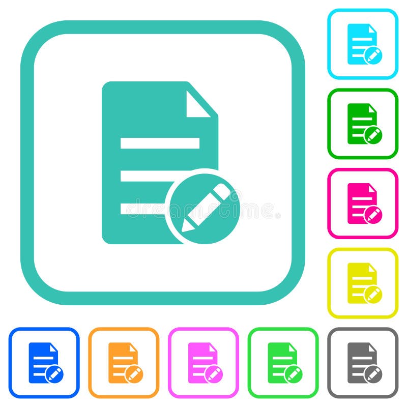 Edit Document Solid Vivid Colored Flat Icons Stock Vector ...