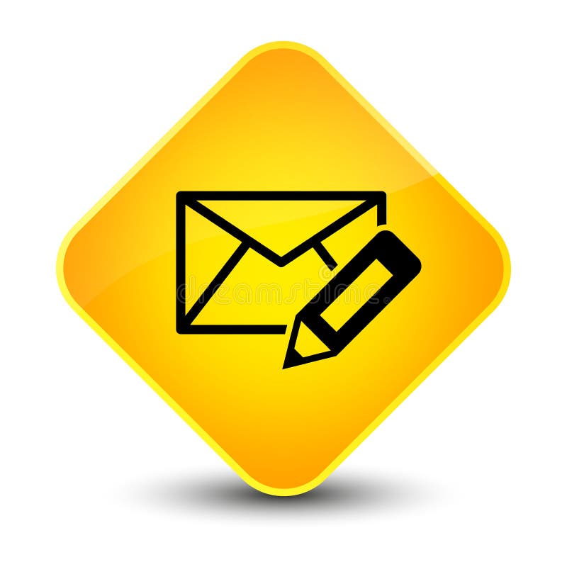 Edit Email Icon Elegant Yellow Diamond Button Stock Illustration ...