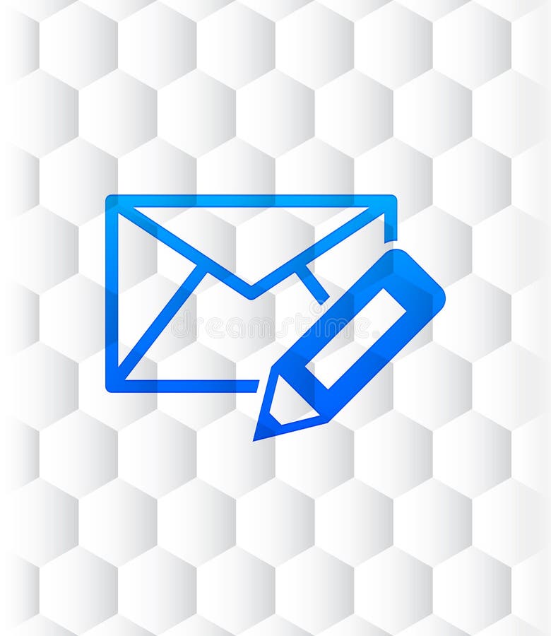 Edit Email Icon Hexagon Seamless Pattern Abstract White Background ...