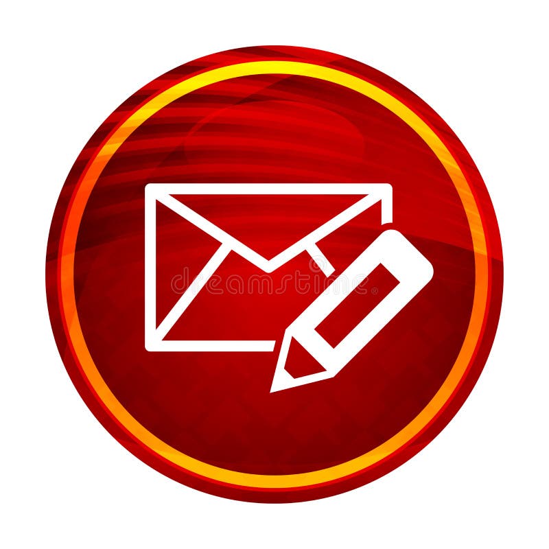 Edit Email Icon Creative Red Round Button Illustration Design Stock ...