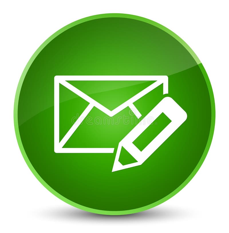 Edit Email Icon Elegant Green Round Button Stock Illustration ...